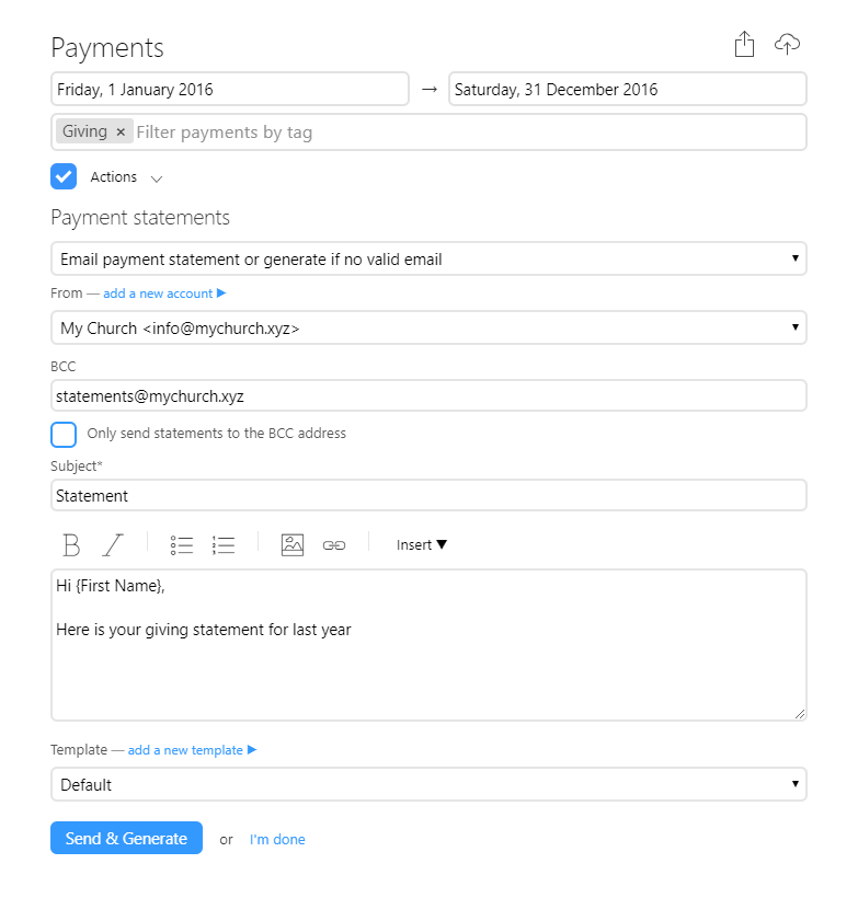 Email or Generate payment statements – UCare